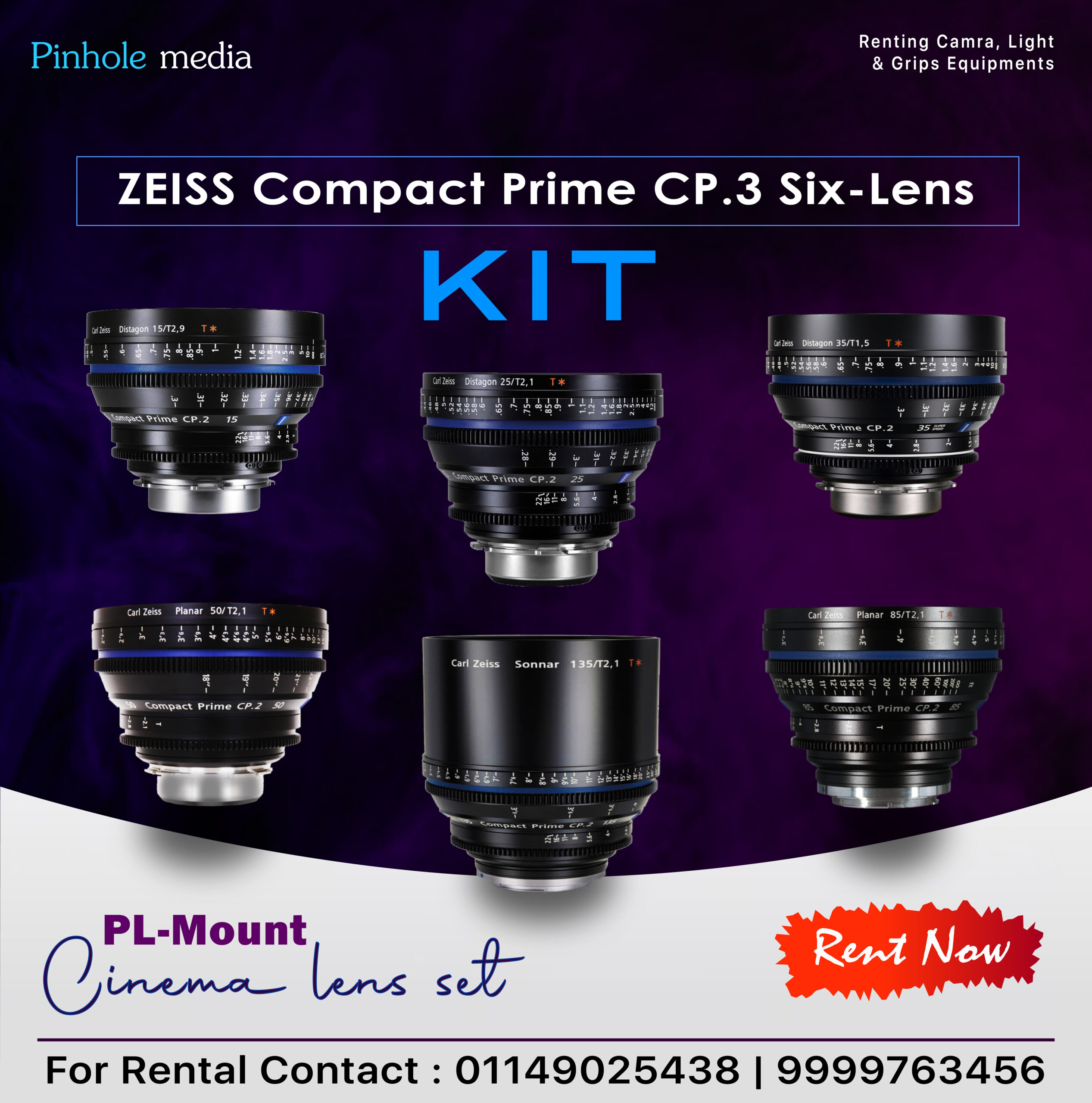 Zeiss Compact Prime CP .3 Six-Lens PL Mount - Pinhole Media