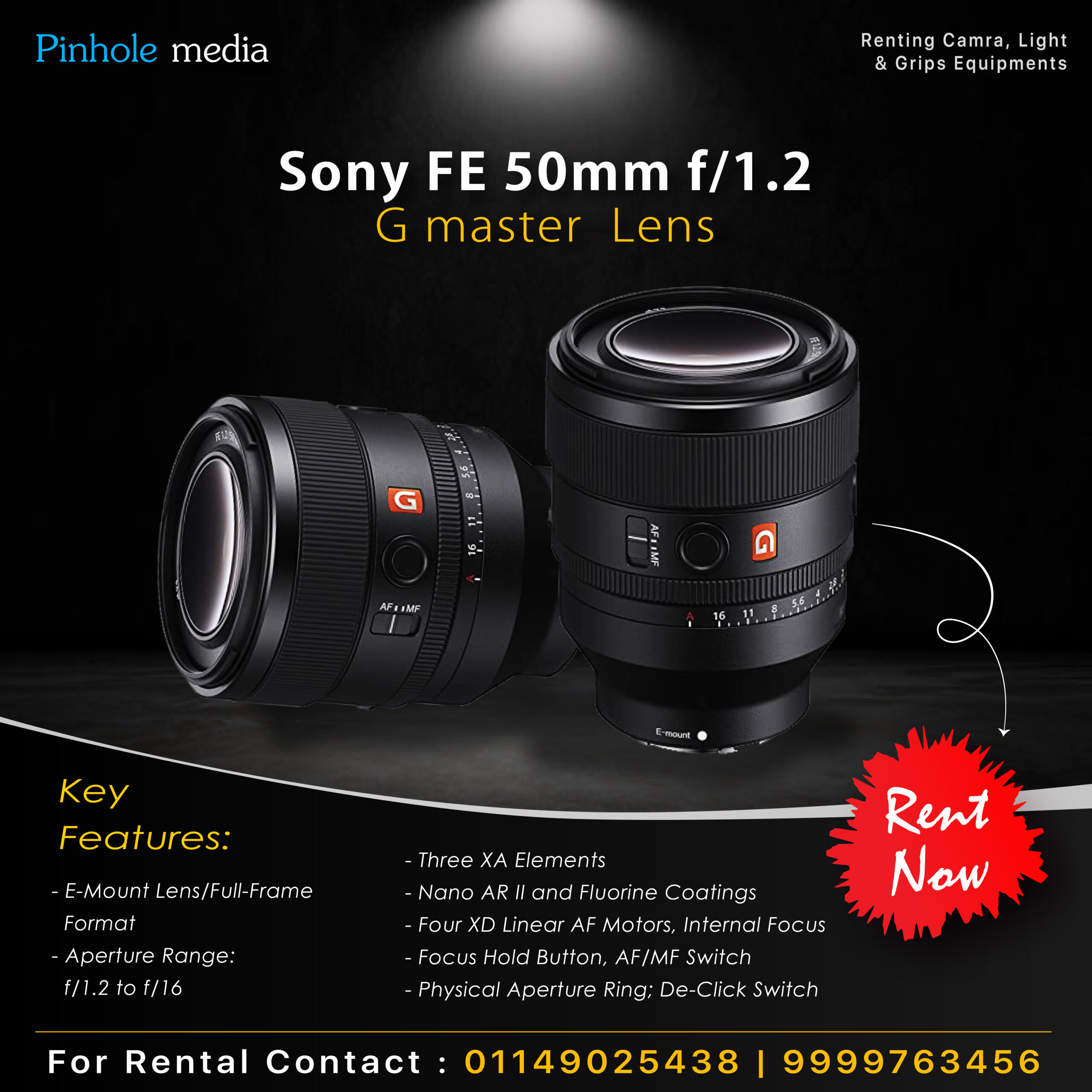 Sony FE 50mm f/1.2 G Master Lens - Pinhole Media